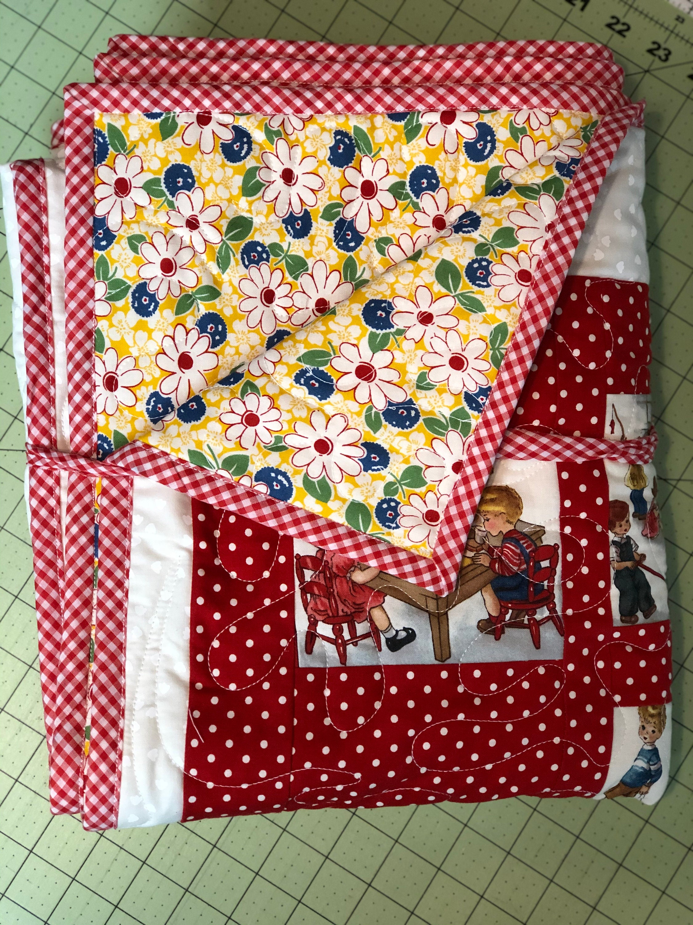 Retro Kids “play All Day” Quilt - Etsy