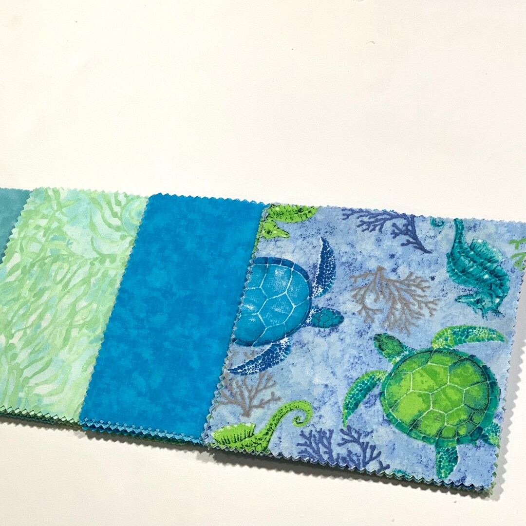 Blue and Teal Turtles Baby Shower Quilt Kit - Baby Shower Gift - Turtle ...