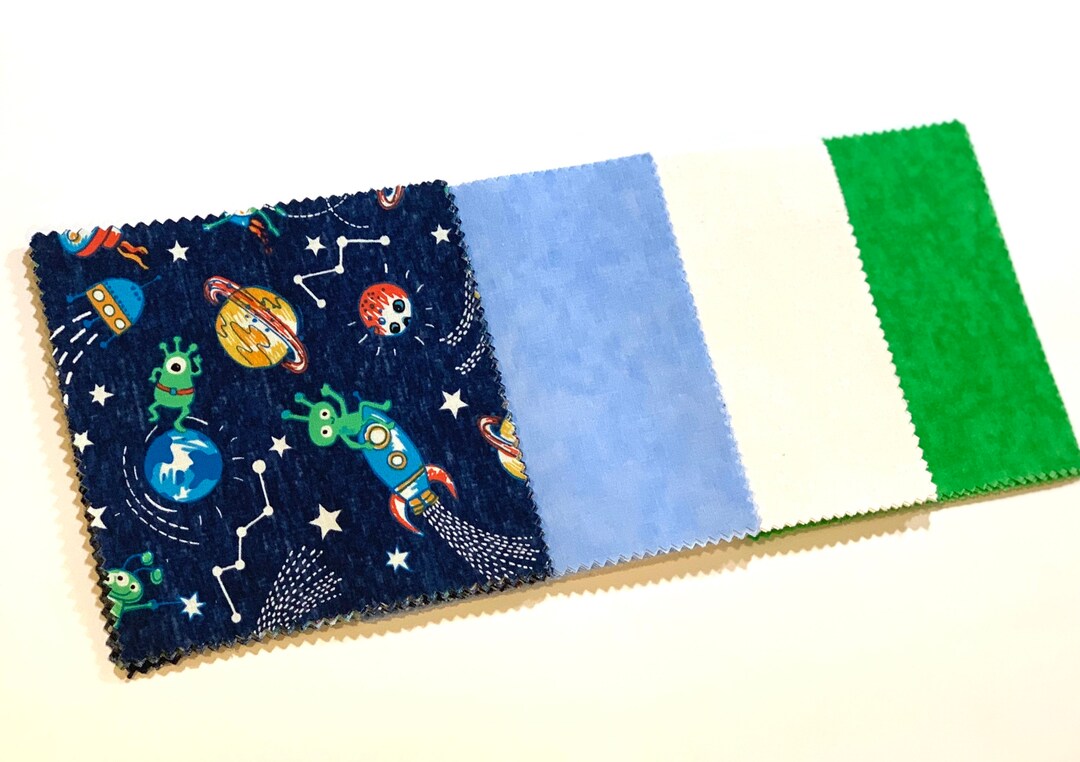 Space Aliens Message Quilt Kit - Green Alien Baby Shower Quilt Kit ...