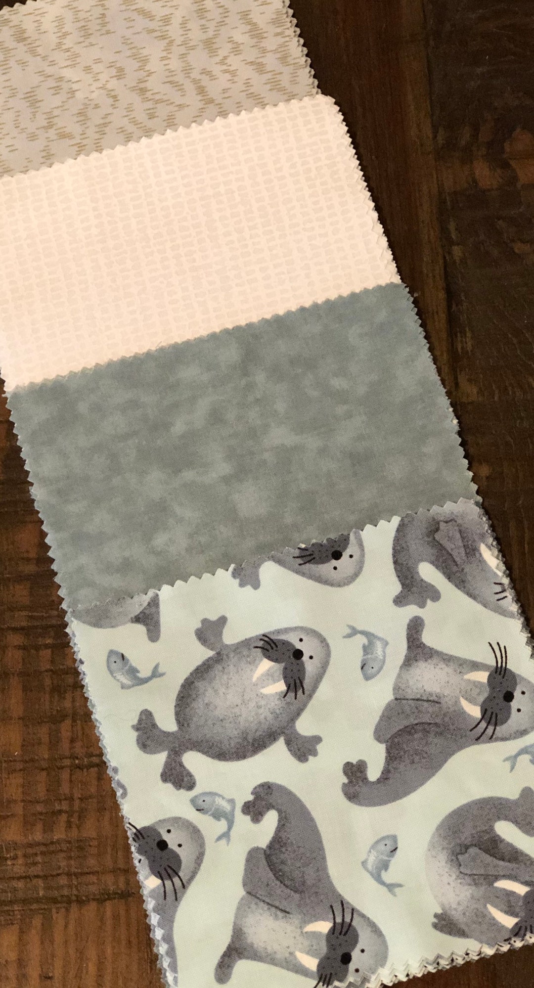 Walrus Baby Shower Quilt Kit - Ocean Mammal Baby Shower Gift -newborn ...