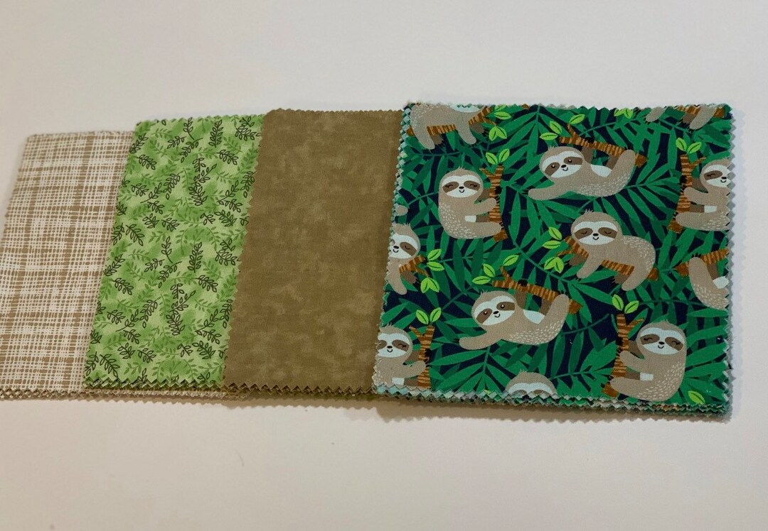 Green Sloth Baby Shower Quilt Kit - Sloth Message Quilt Kit - Newborn ...