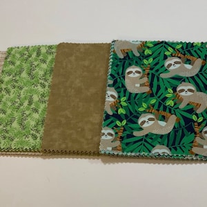 Green Sloth Baby Shower Quilt Kit - Sloth Message Quilt Kit - Newborn ...
