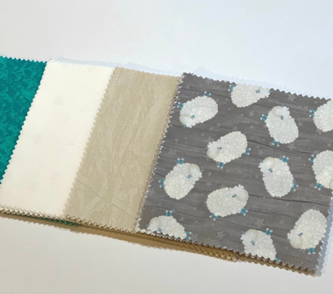 Gray and Teal Sheep Baby Shower Quilt Kit - Sheep Baby Shower Gift ...