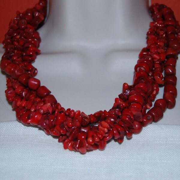 Red Statement Necklace - Etsy