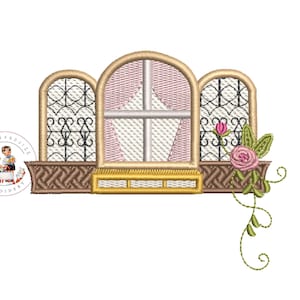 Romantic Garden Window Embroidery Design (instant Download) - Etsy ...