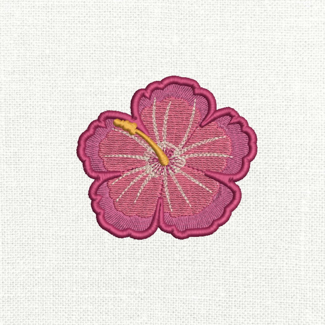 Hibiscus Flower Machine Embroidery Design: Tropical Satin Stitch (2x2 ...