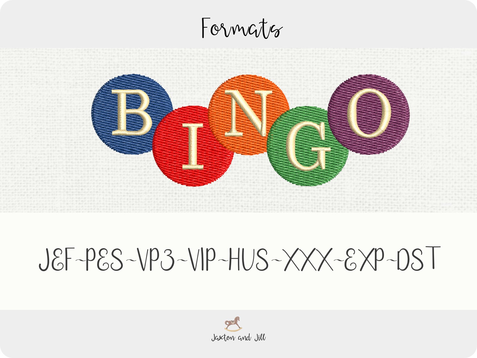 Bingo Design Machine Embroidery Instant Download 4x4 5x7 - Etsy