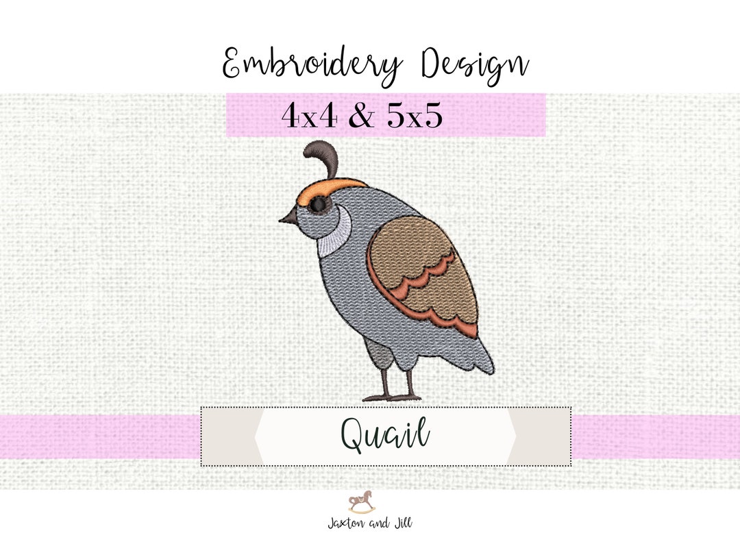 Quail Machine Embroidery Design, Embroidery Alphabet, Kids Design ...
