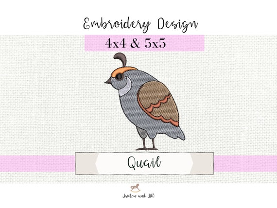 Quail Machine Embroidery Design Embroidery Alphabet Kids - Etsy