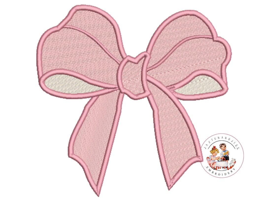 Bow Machine Embroidery Design: Classic Bow Patch (3x3 to 8x8 Hoops ...
