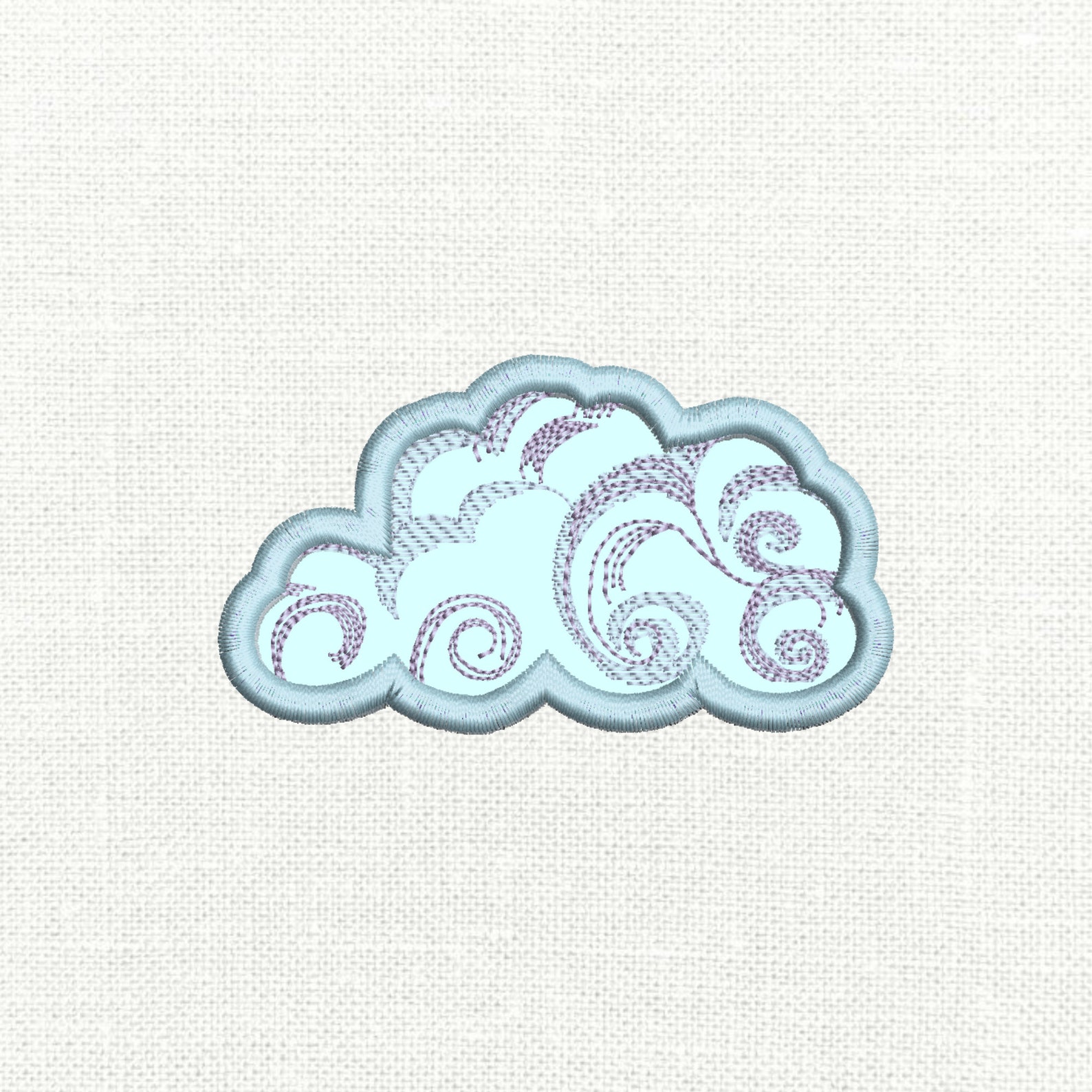 Applique Cloud Machine Embroidery Design Embroidery Design - Etsy