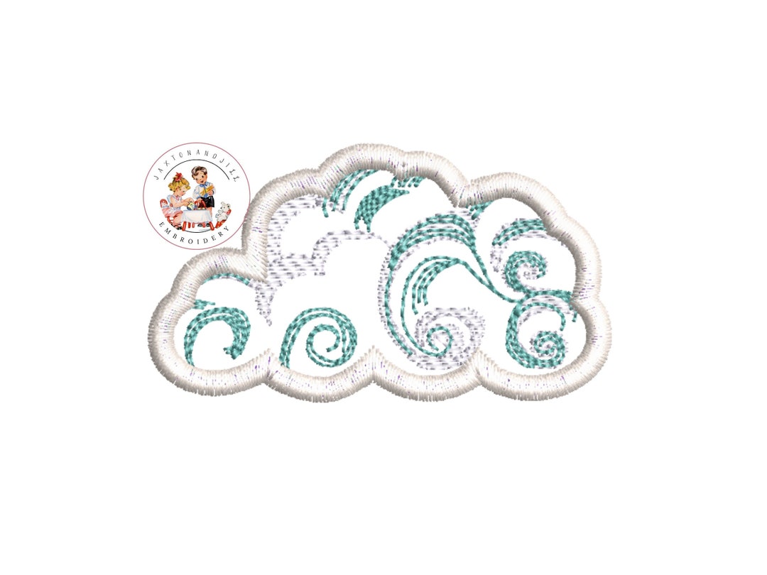 Applique Cloud Machine Embroidery Design: Floral Garden Pattern ...