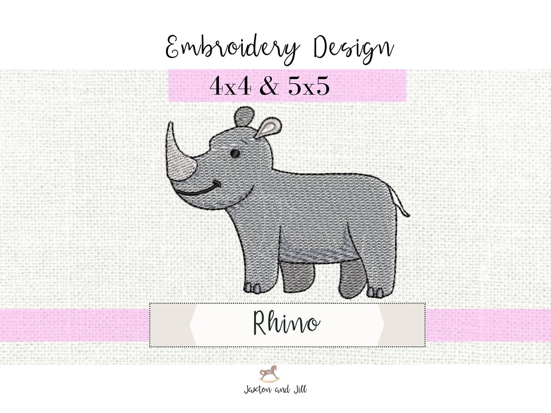 Rhino Machine Embroidery Design, Embroidery Alphabet, Kids Design ...