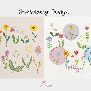 Dainty Floral Embroidery Designs, 14 Machine Embroidery Flowers ...