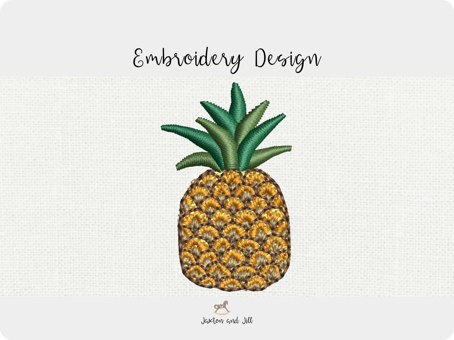 Pineapple Machine Embroidery Design, Tropical Fruit Embroidery 1x1 2x2 ...