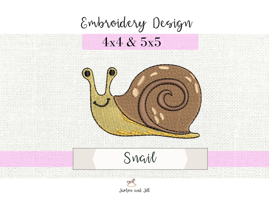 Snail Machine Embroidery Design: Kids Learning Project (4x4, 5x5) - Etsy