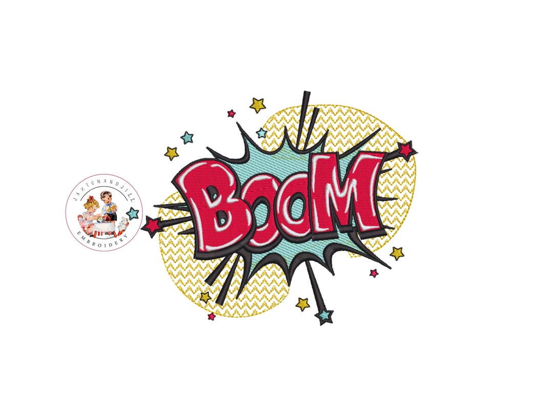 Boom Comic Book Embroidery Design: Pop Art Word (instant Download) - Etsy