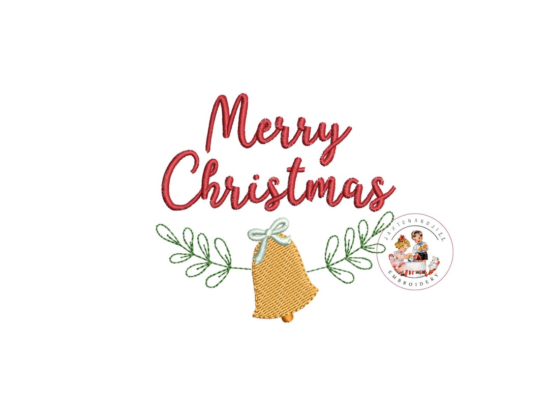 Bell Christmas Word Art Machine Embroidery Design Instant Download - Etsy