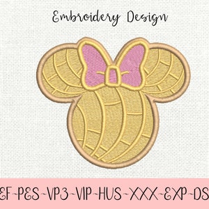 Concha Minnie Mouse Head Embroidery Design (4x4 5x5) (instant Download ...
