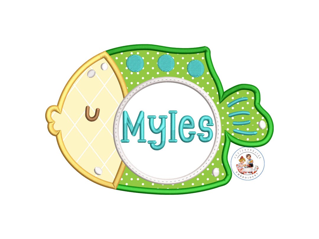 Fish Monogram Applique Embroidery Design: Ocean Animal (digital ...