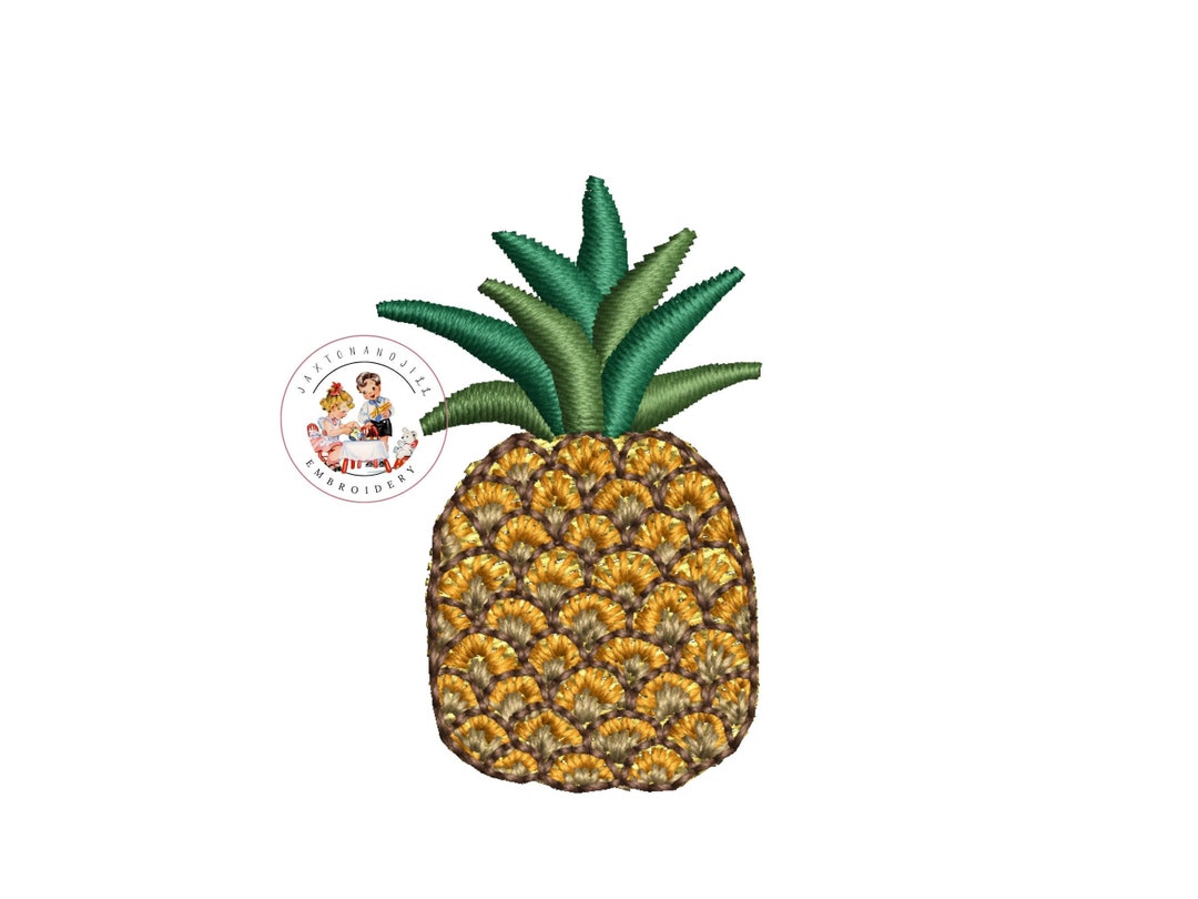 Pineapple Machine Embroidery Design, Tropical Fruit Embroidery 1x1 2x2 ...