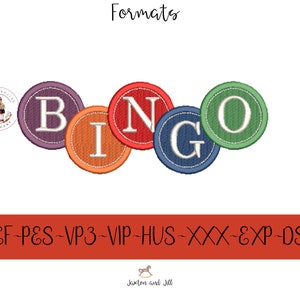Bingo Design Machine Embroidery Instant Download 4x4 5x5 5x7 6x6 8x8 - Etsy