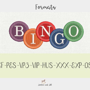 Bingo Design Machine Embroidery Instant Download 4x4 5x5 5x7 6x6 8x8 - Etsy