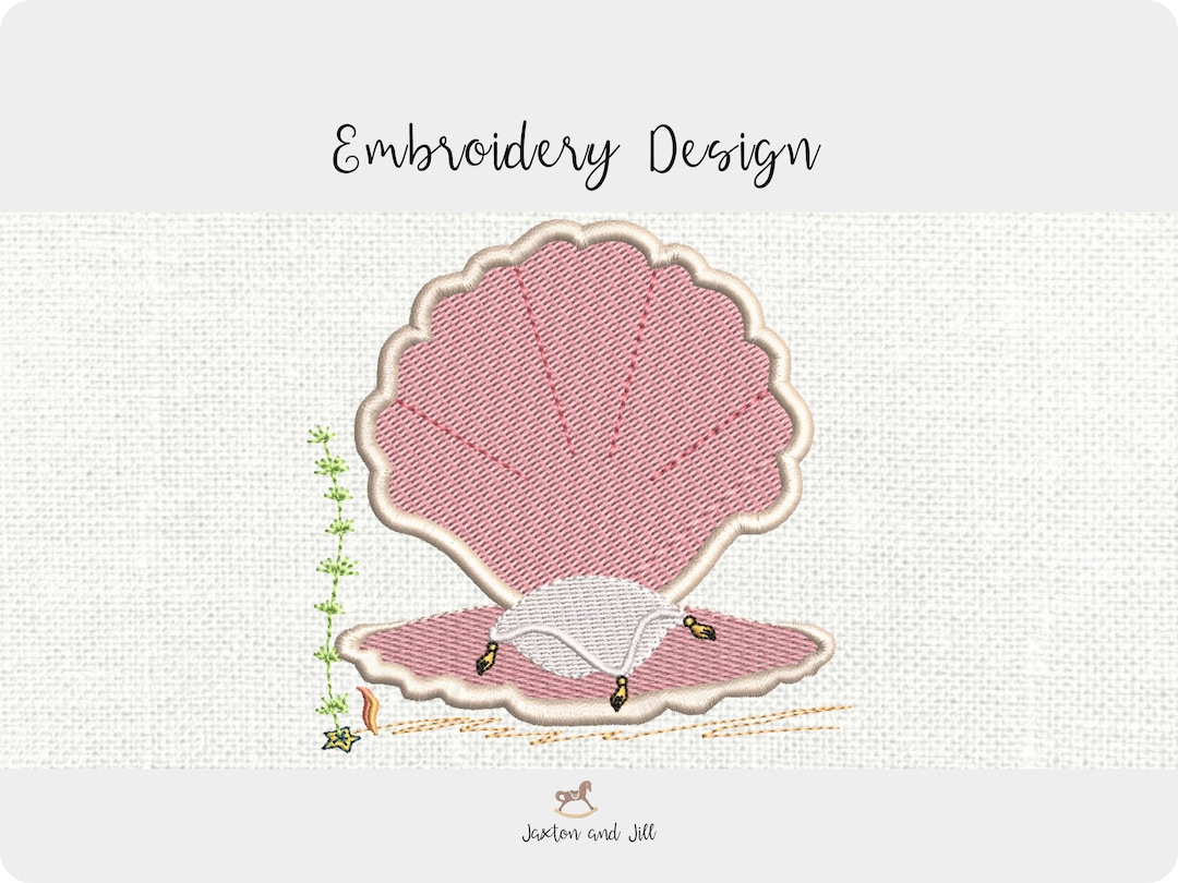 Pearl Seashell Machine Embroidery Instant Download 4x4 Pes - Etsy
