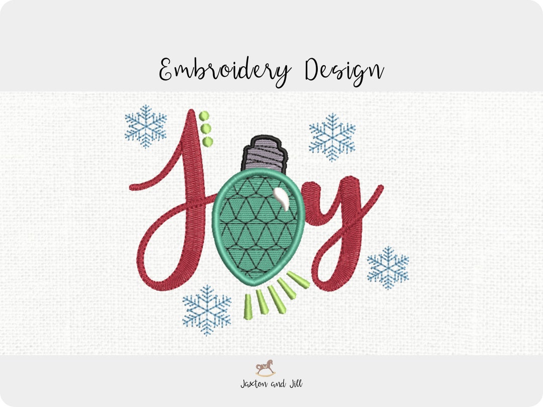 Joy Christmas Word Machine Embroidery Designs Joy Filled - Etsy