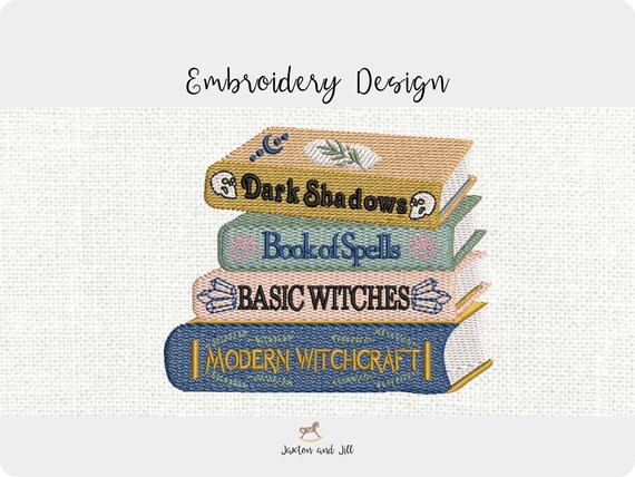 Stacked Books Machine Embroidery Design Pile of Books - Etsy