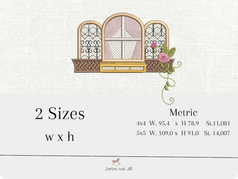 Romantic Garden Window Embroidery Design (instant Download) - Etsy