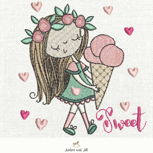 Girl Embroidery - Etsy