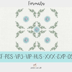 Daisy Flower Quilt Block Embroidery Design (digital Download) - Etsy