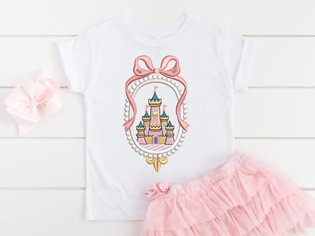 Princess Castle Frame Embroidery Design: Royal Girl Castle (instant ...