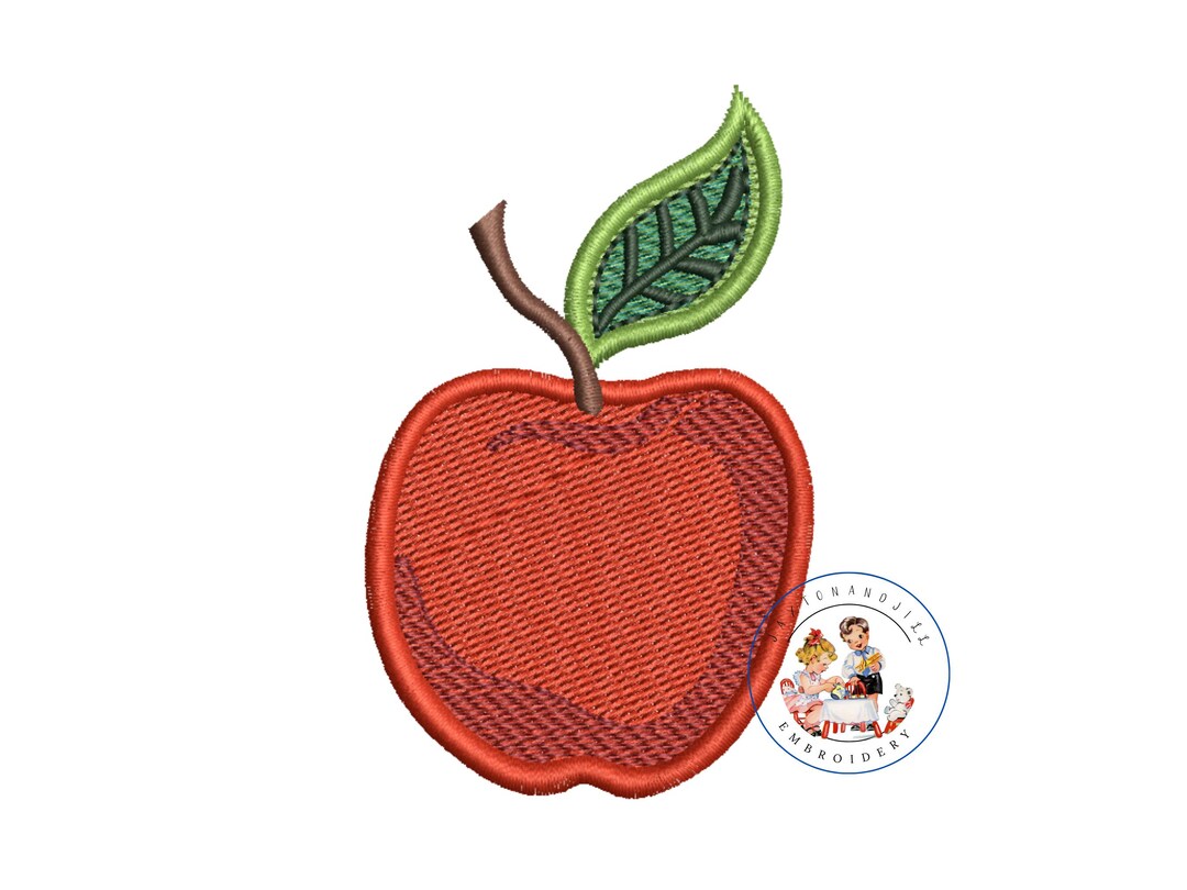 Apple Machine Embroidery Design, Apple Embroidery Pattern, Cute Mini ...