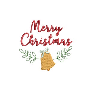 Bell Christmas Word Art Machine Embroidery Design Instant Download - Etsy