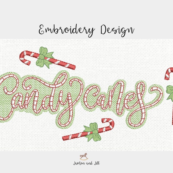 Candy Cane Embroidery Font - Etsy