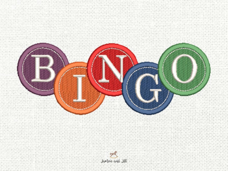 Bingo Design Machine Embroidery Instant Download 4x4 5x5 5x7 6x6 8x8 - Etsy