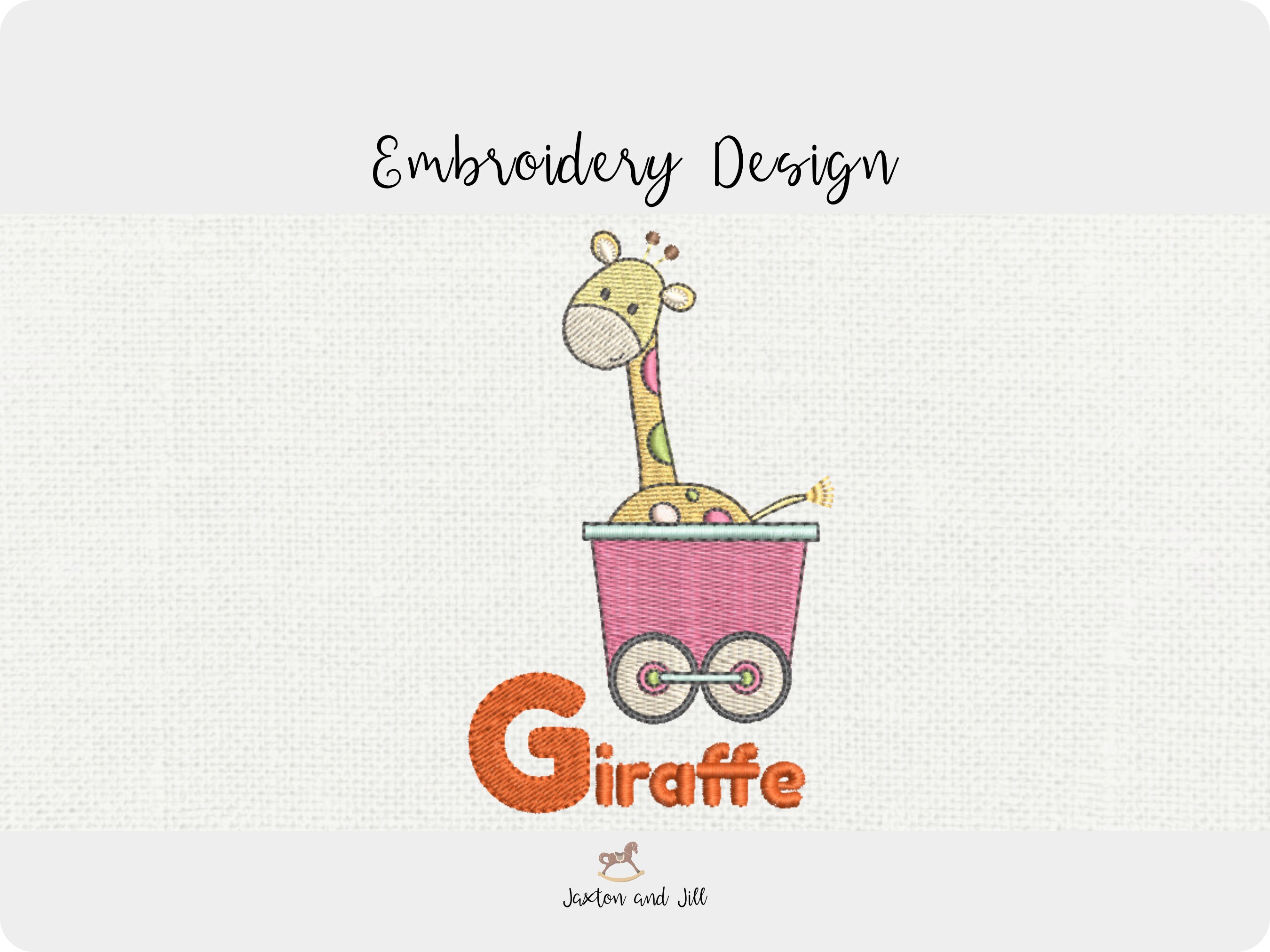 Animal Train Machine Embroidery Design Giraffe Carriage Baby - Etsy