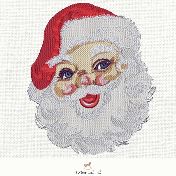Santa Face Embroidery Design - Etsy