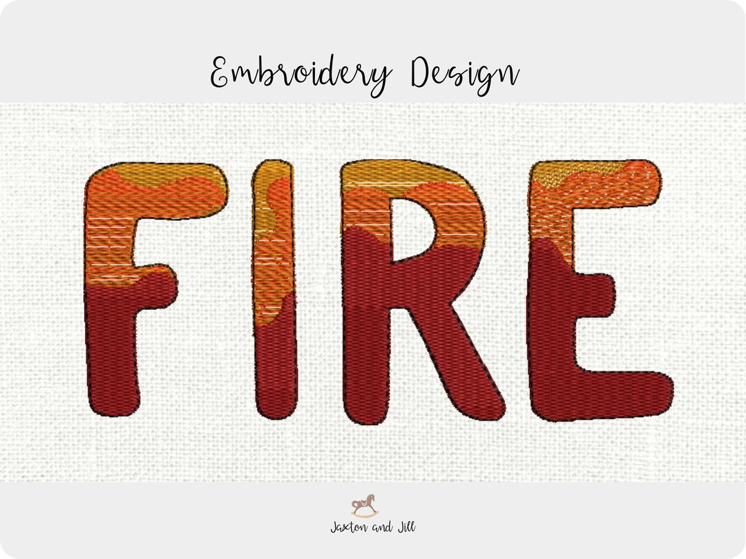 Fire Word Art Machine Embroidery Designs, Fire Machine Embroidery ...