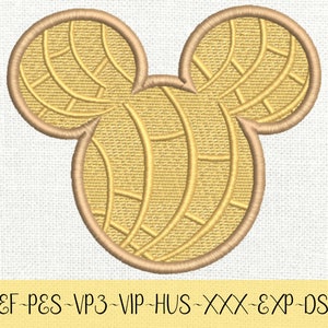 Concha Mickey Head Machine Embroidery Design, Mouse Embroidery Design ...