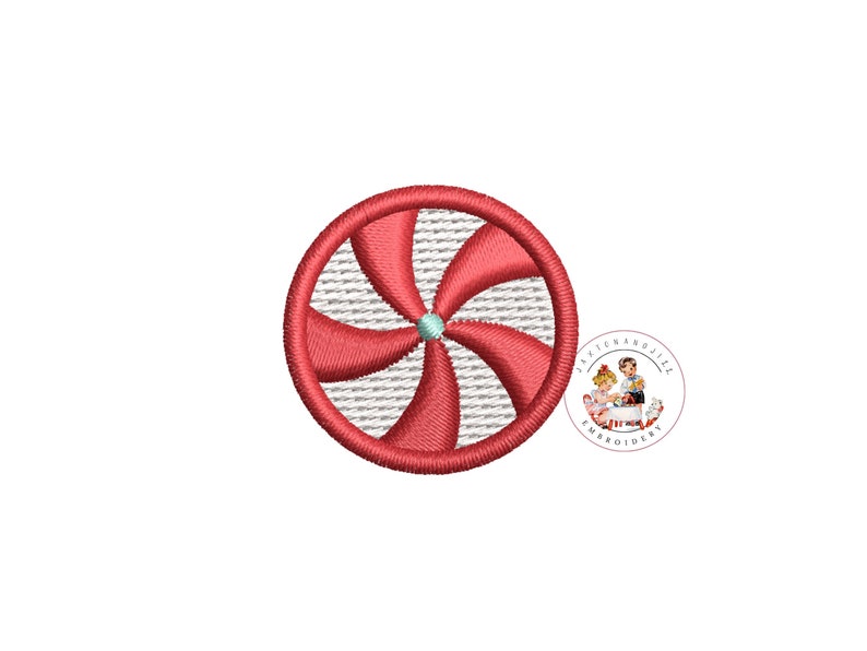 Christmas Candy Embroidery Design: Peppermint Candy Cane (1x1 Instant ...