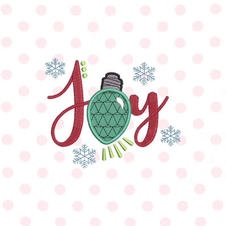 Joy Christmas Word Machine Embroidery Designs Joy Filled - Etsy