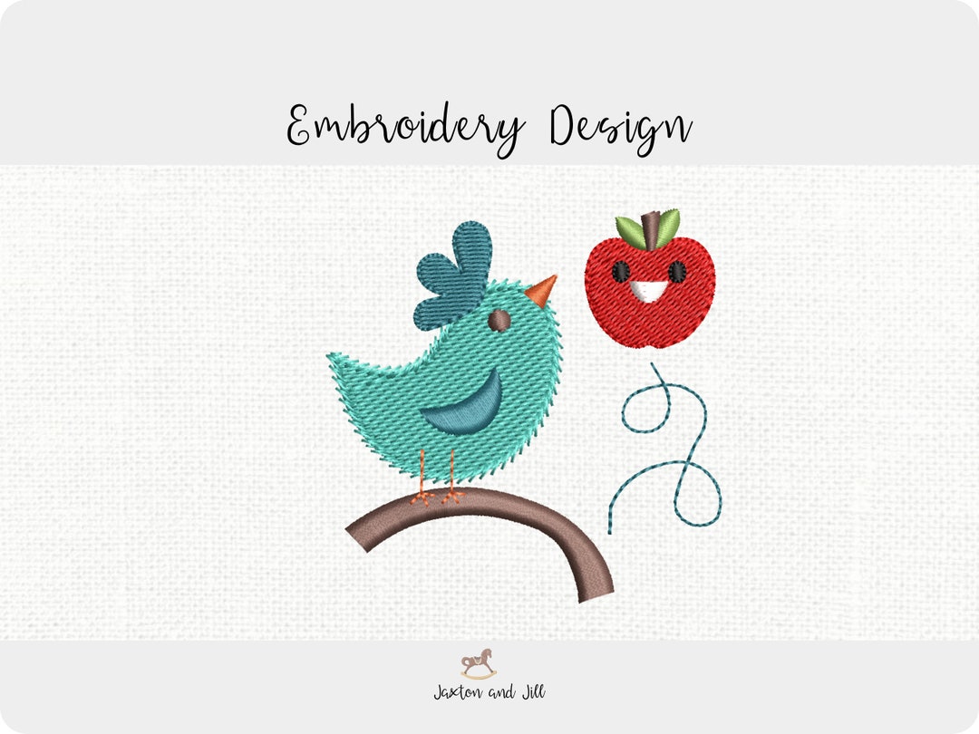 Blue Bird Machine Embroidery Design, Little Birdy Bird, Spring Birds ...