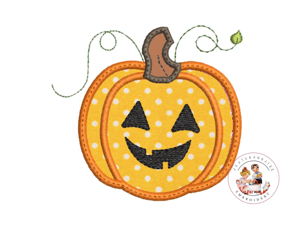 Applique Pumpkin Machine Embroidery Design, Cute Pumpkin, Jack O ...