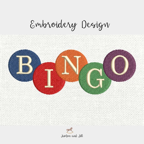 Bingo Design Machine Embroidery Instant Download 4x4 5x7 - Etsy
