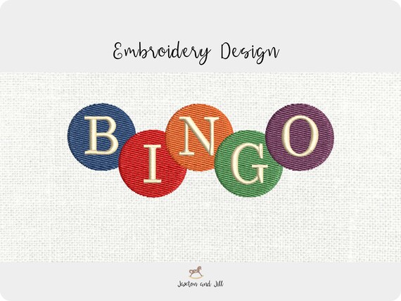 Bingo Design Machine Embroidery Instant Download 4x4 5x7 | Etsy