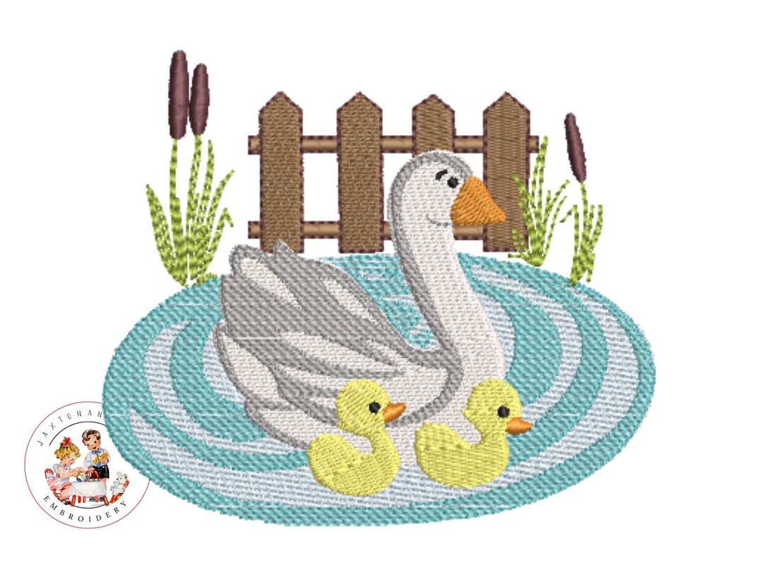 Goose Machine Embroidery Design, Farm Animals Instant Download 6x6, 8x8 ...