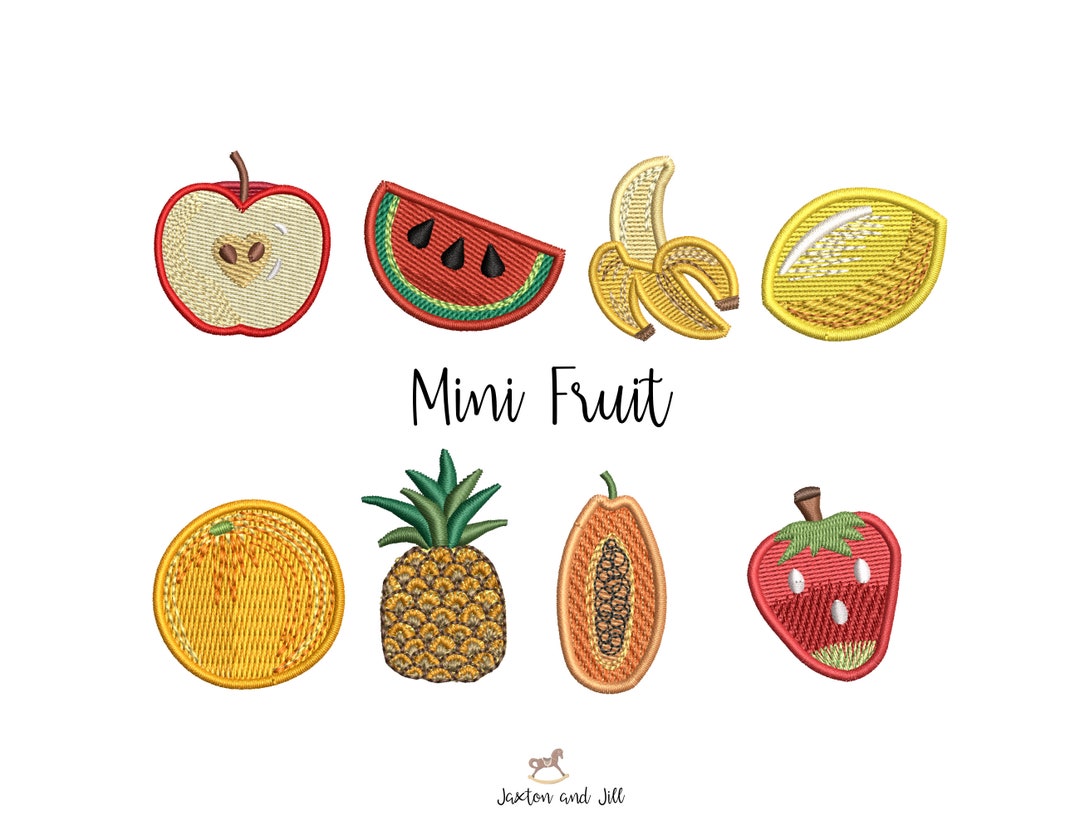 Mini Fruit Machine Embroidery Design Set (2x2 3x3 4x4 Inch) - Etsy